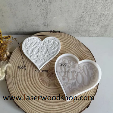 Silikonski kalup srce tacna – wood-laser-shop